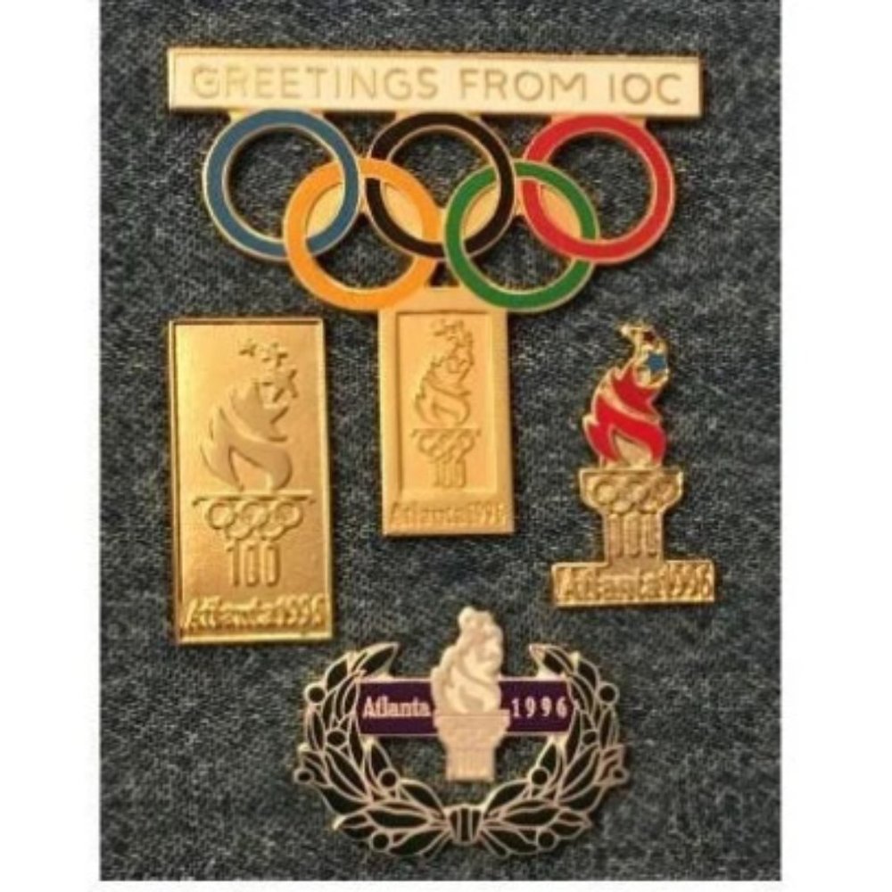 Set Of 4 1996 Olympic Pins ~ Atlanta Logo With Torch … - Gem